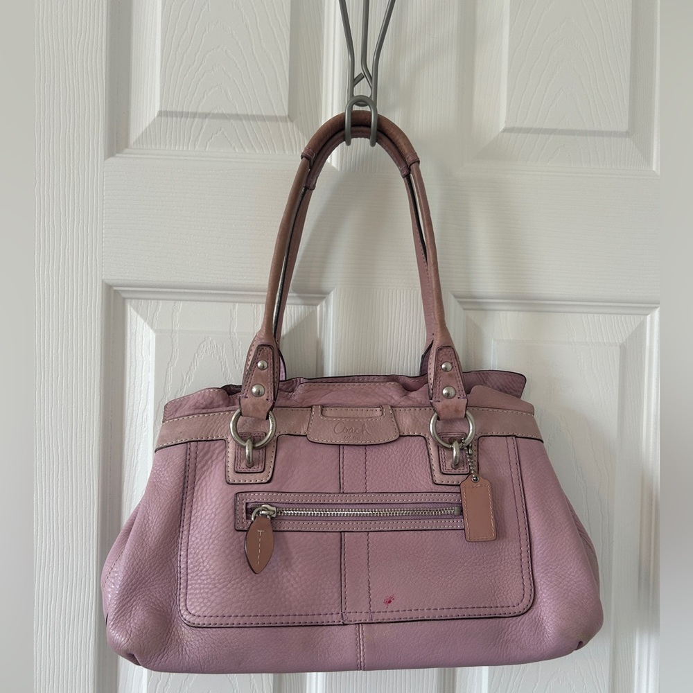 Coach Lilac Penelope Pebbled Leather Handbag - Gem